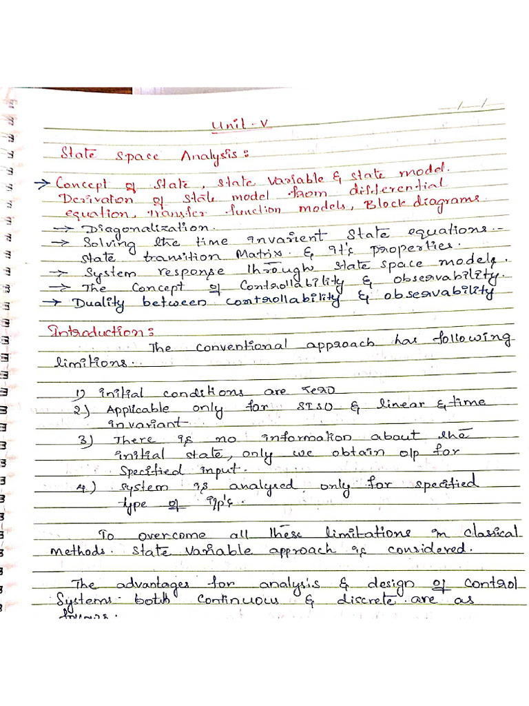 Control Systems Unit 5 | PDF