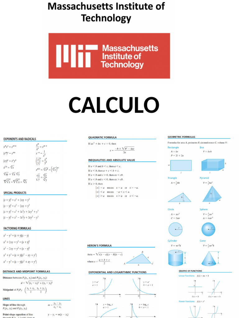 Massachusetts Institute of Technology CALCULUS | PDF