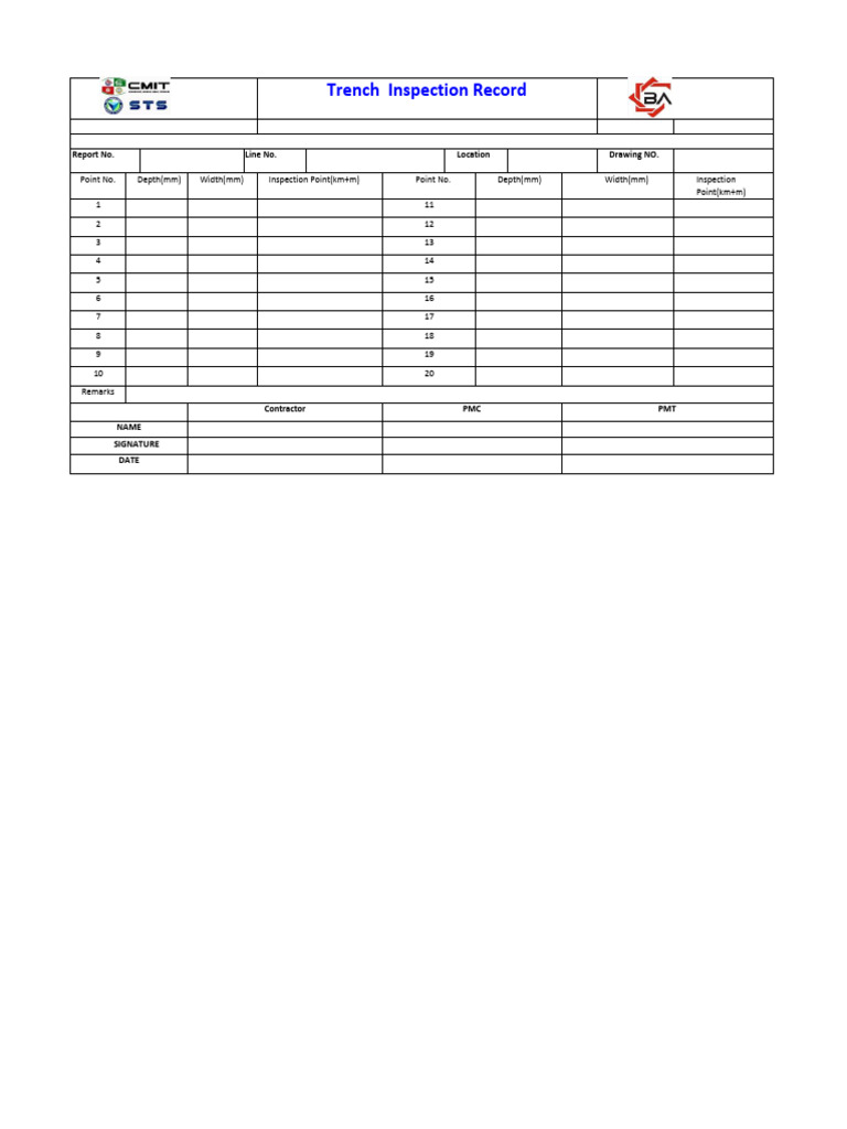 Ba-Qc-Ppl-004 Trench Inspection Report | PDF