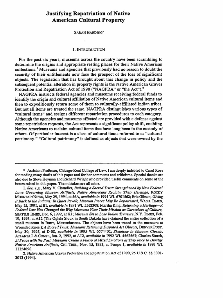 Native American Cultural Property | PDF | Adverse Possession | Property