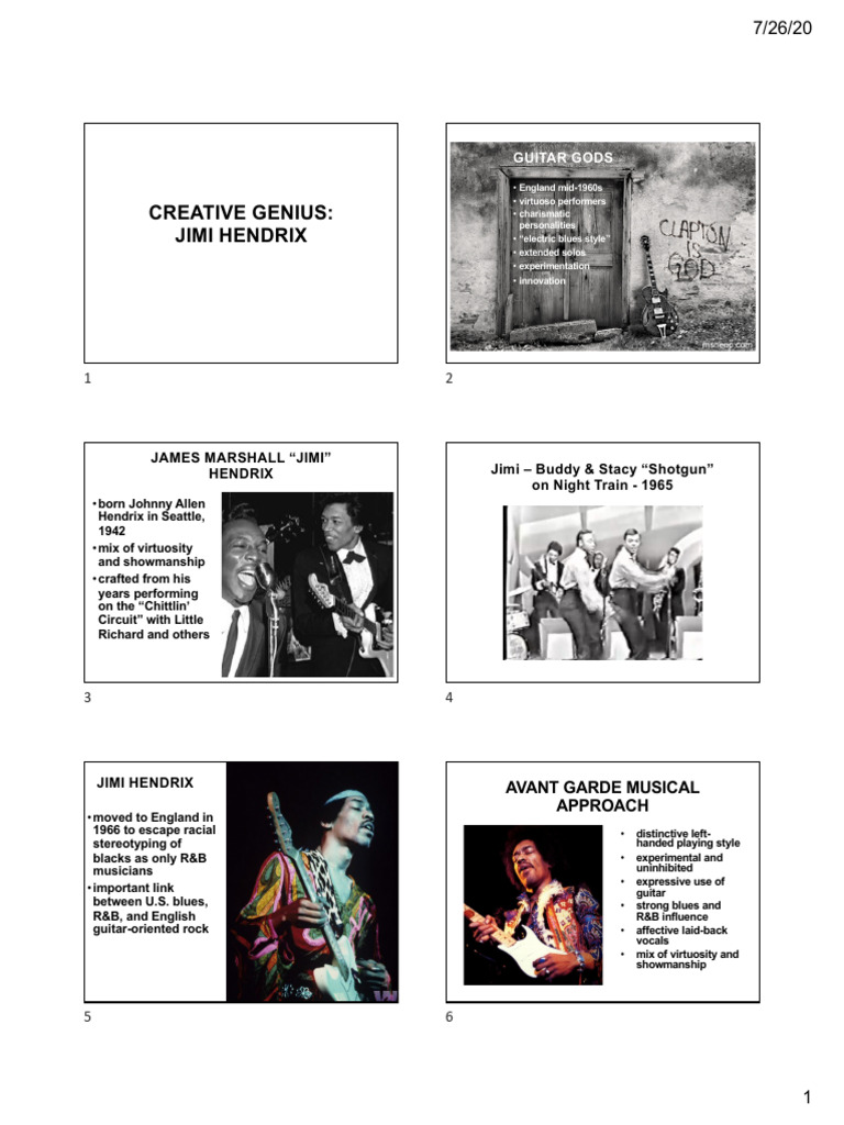 12 - Jimi Hendrix Handout | PDF | Jimi Hendrix