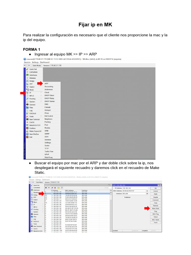 Fijar Ip en MK | PDF