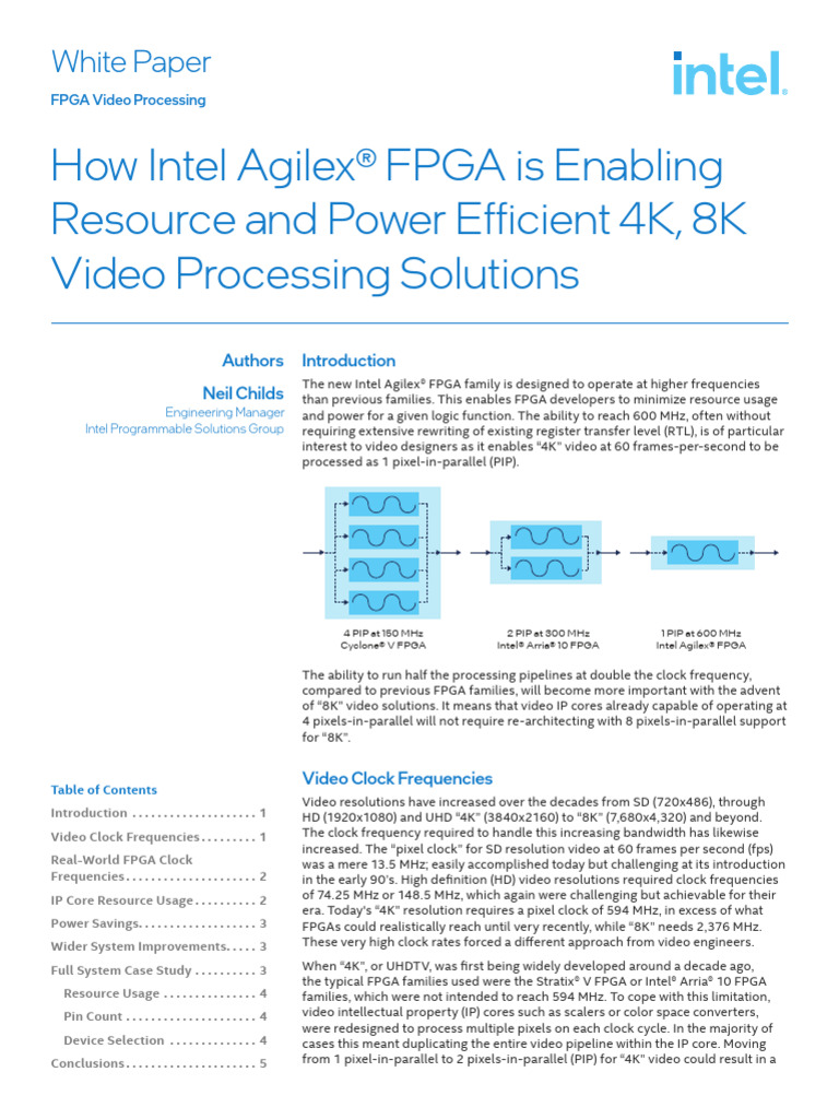 Agilex Fpga Video Processing Solutions White Paper | PDF | Field Programmable Gate Array ...