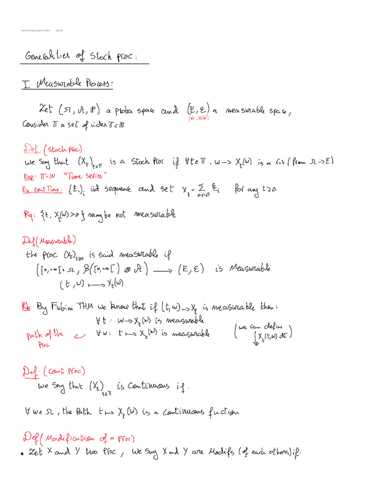 Generalities of Stoch Proc | PDF