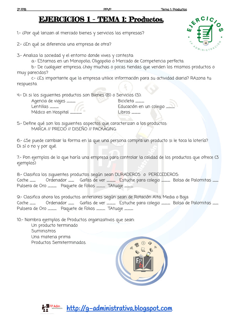 Ej1 T1Productos | PDF | Crecimiento personal y profesional | Negocios