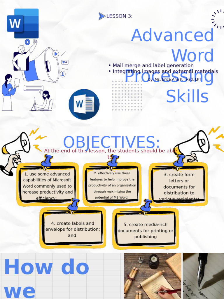 EMTECH 11 Lesson 3 - Advanced Word Processing Skills | PDF | Computing ...