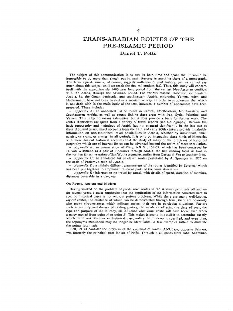 Potts 1988 Trans Arabian Routes of The P | PDF