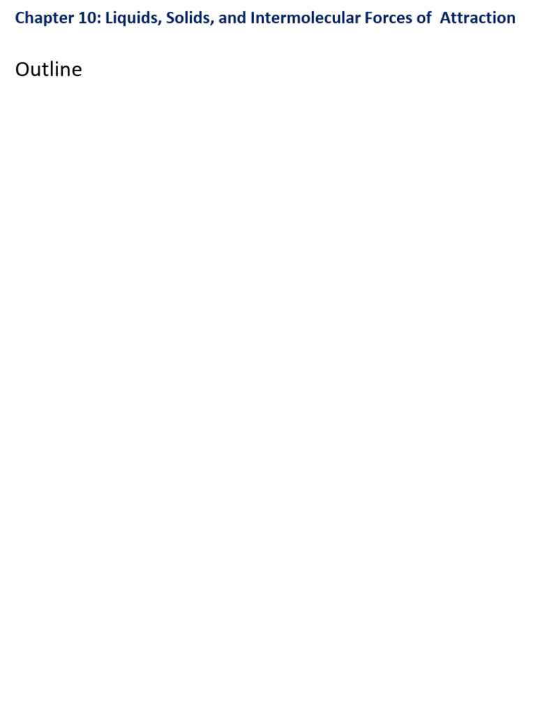 Chapter 10 Liquids and Intermolecular Forces of Attractions TBP | PDF ...