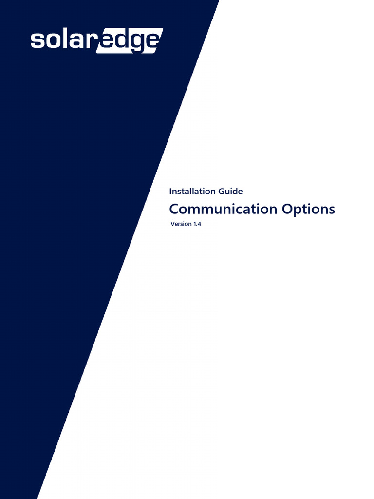 SolarEdge Communication Setup Guide | PDF | Wi Fi | Ip Address