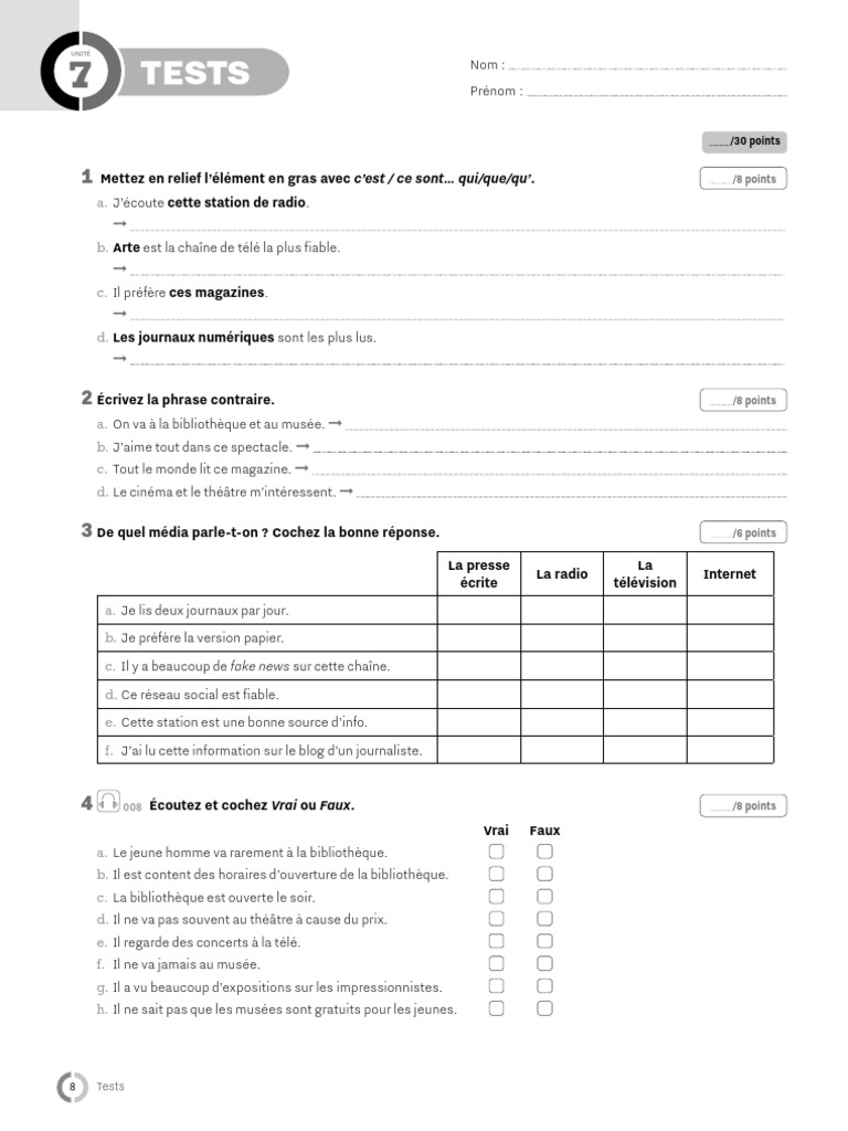 Tests de compréhension des médias | PDF | Média de masse