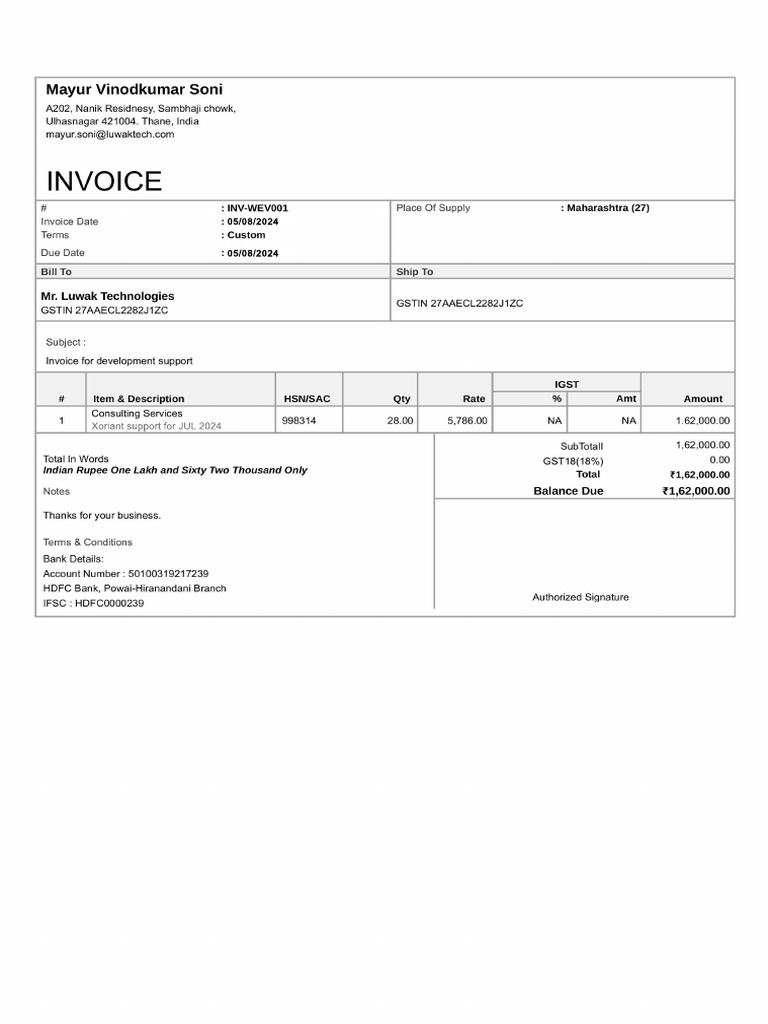 Invoice Mar 2024 | PDF