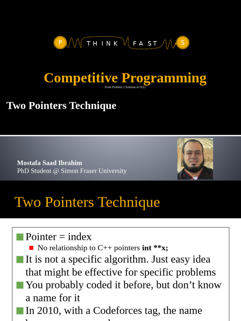 Two Pointers Technique | PDF | Pointer (Computer Programming) | Computing