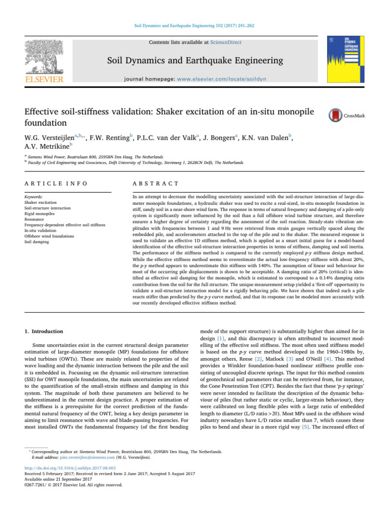 Effective Soil Stiffness Validation Shaker Excit - 2017 - Soil Dynamics ...