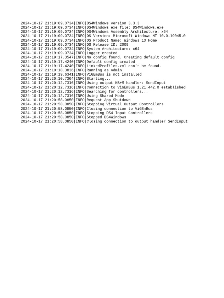 Ds4windows Log 20241017.0 | PDF