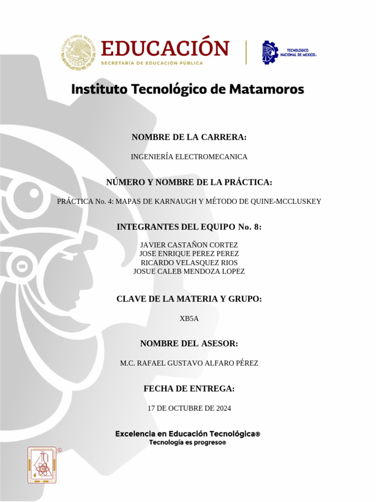 Ricardo - Velasquez Prac4 U2.xb5a | PDF | Matemáticas Aplicadas | Álgebra de Boole