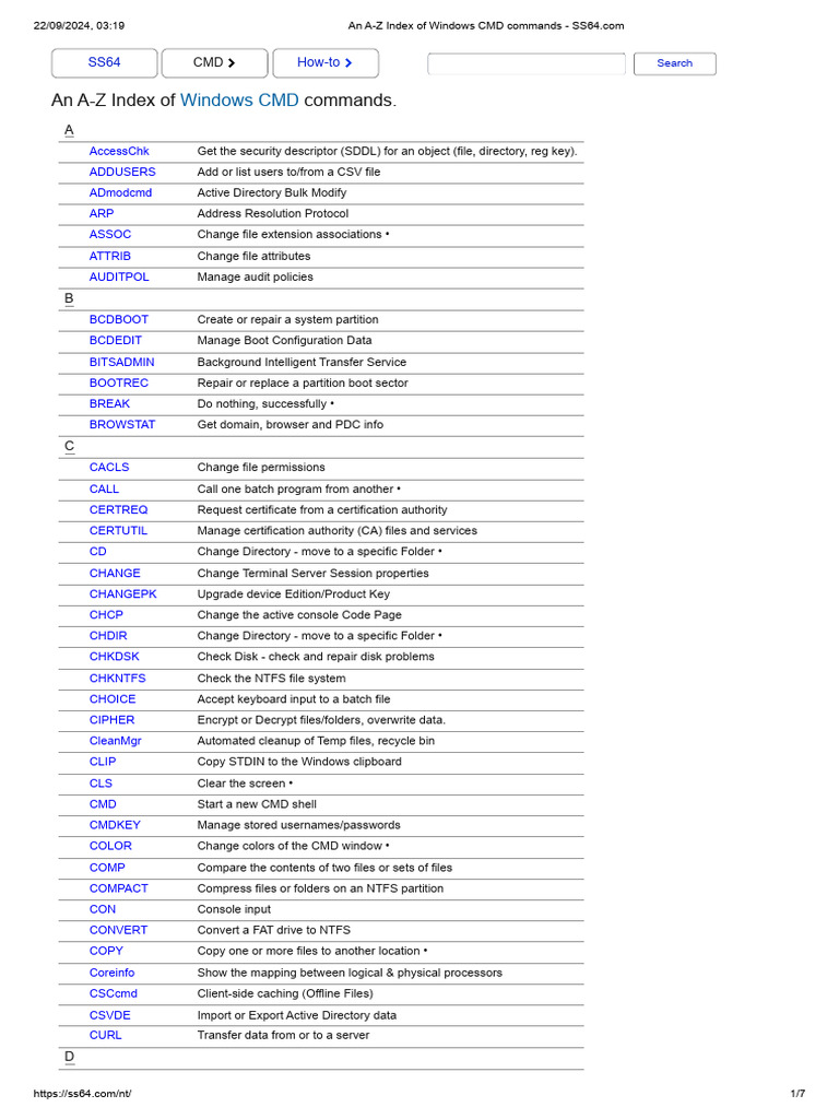 An A-Z Index of Windows CMD Commands | PDF | Computer File | Windows Registry
