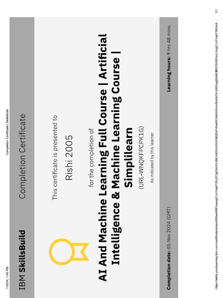 AI and Machine Learning Full Course | PDF