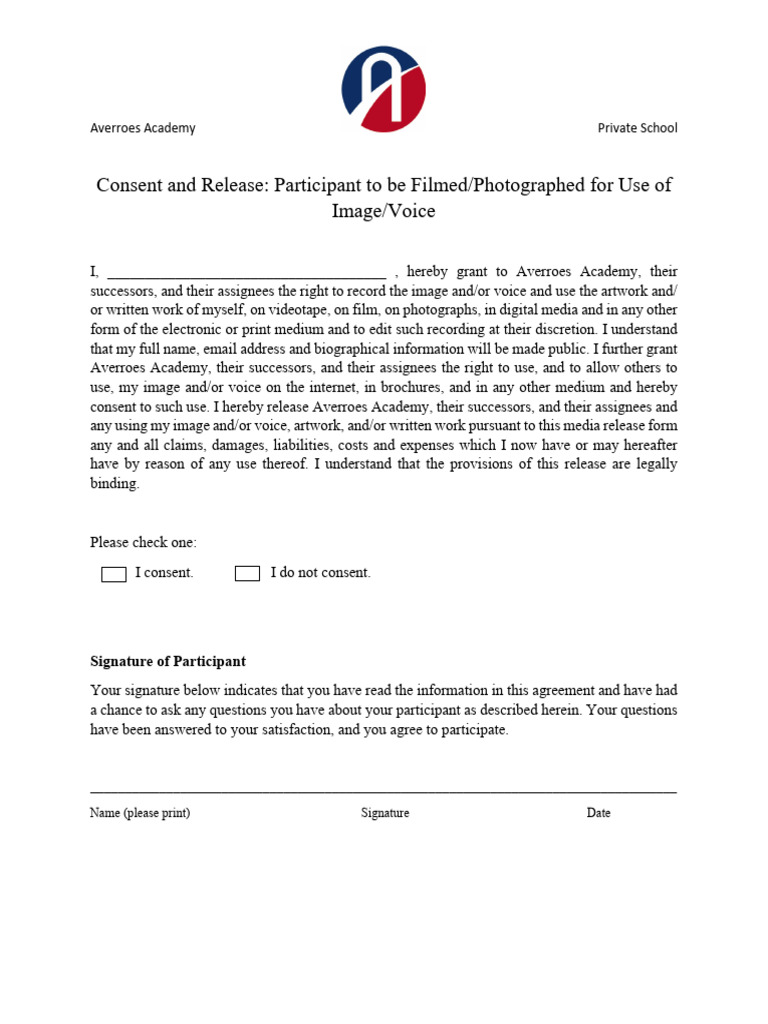 Consent and Release-Form | PDF | Career & Growth | Social Science