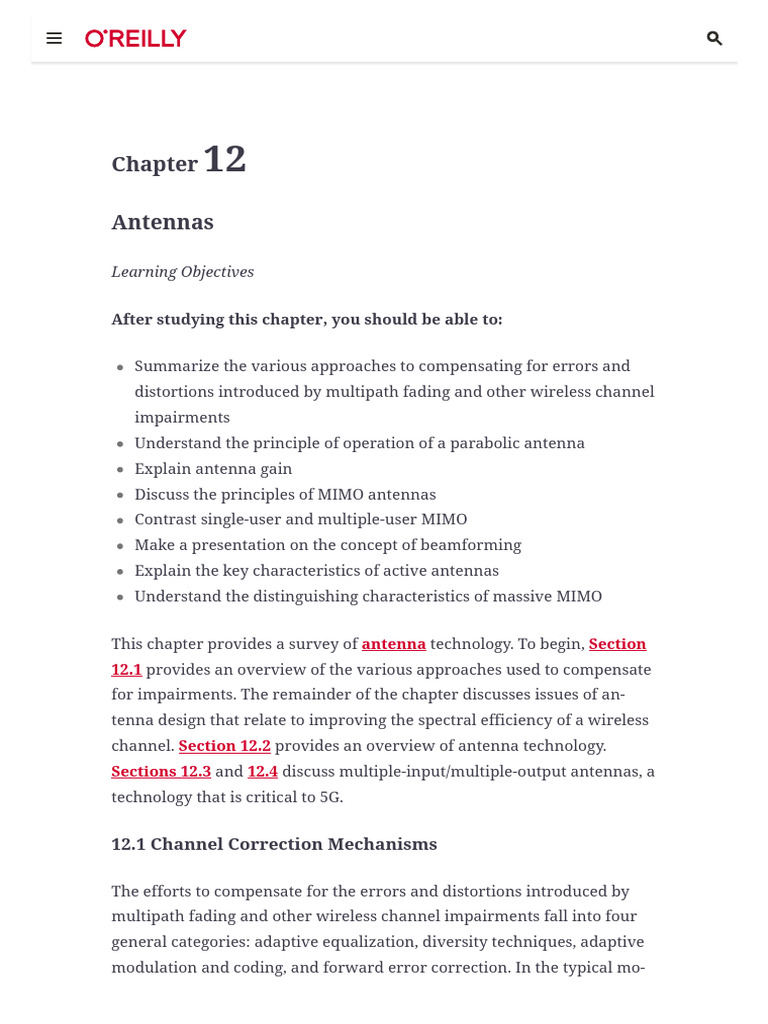 Chapter 12. Antennas - 5G Wireless - A Comprehensive Introduction | PDF | Mimo | Antenna (Radio)