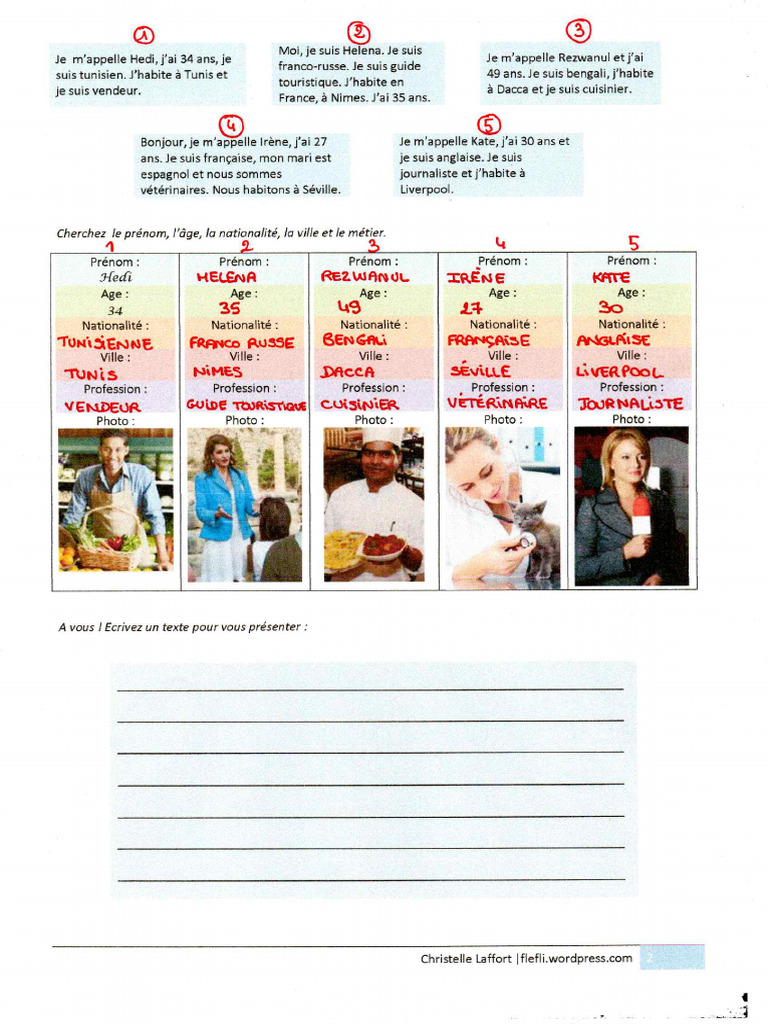 Exercices Présentation Et Métier | PDF