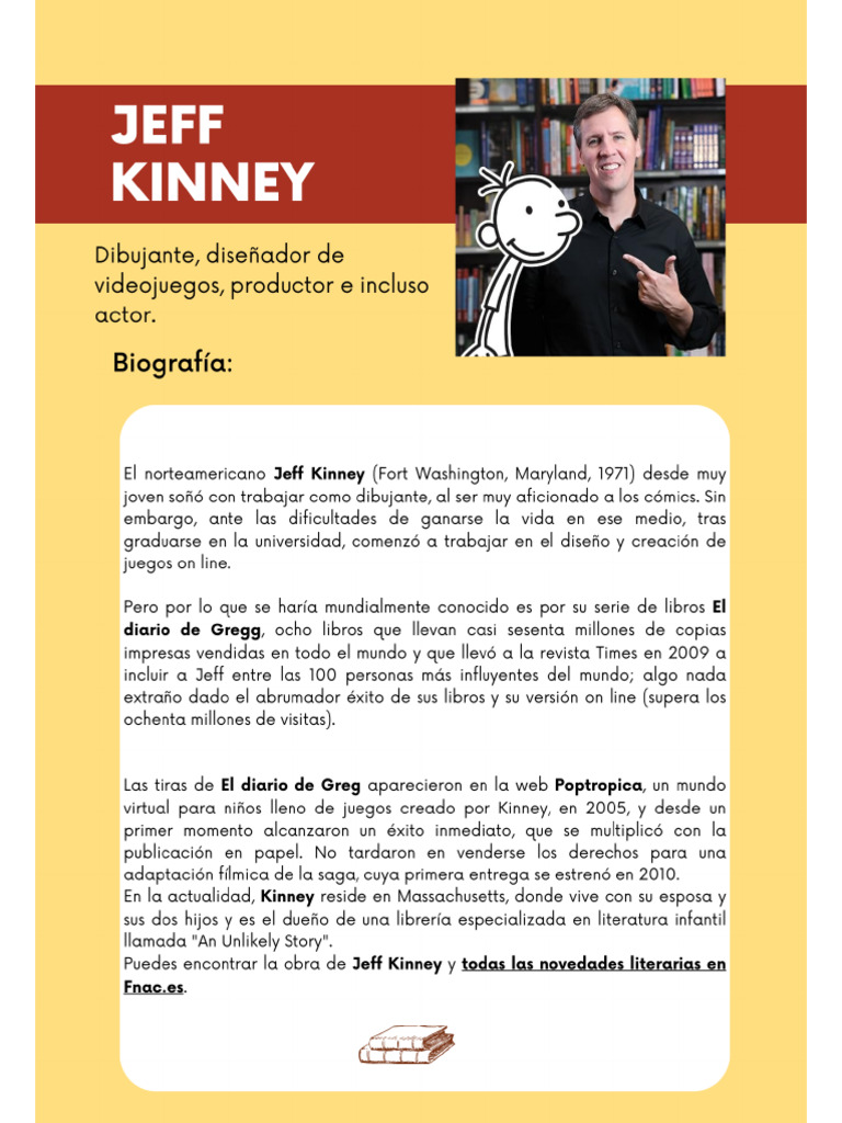 Biografía Jeff Kinney | PDF
