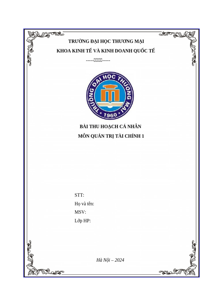 QTTC 1 Cá Nhân | PDF