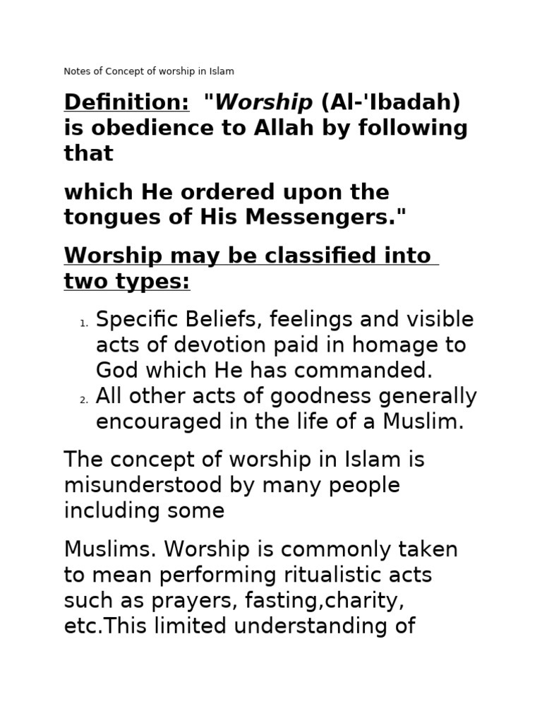 Understanding Worship in Islam | PDF | Worship | Prophets And ...