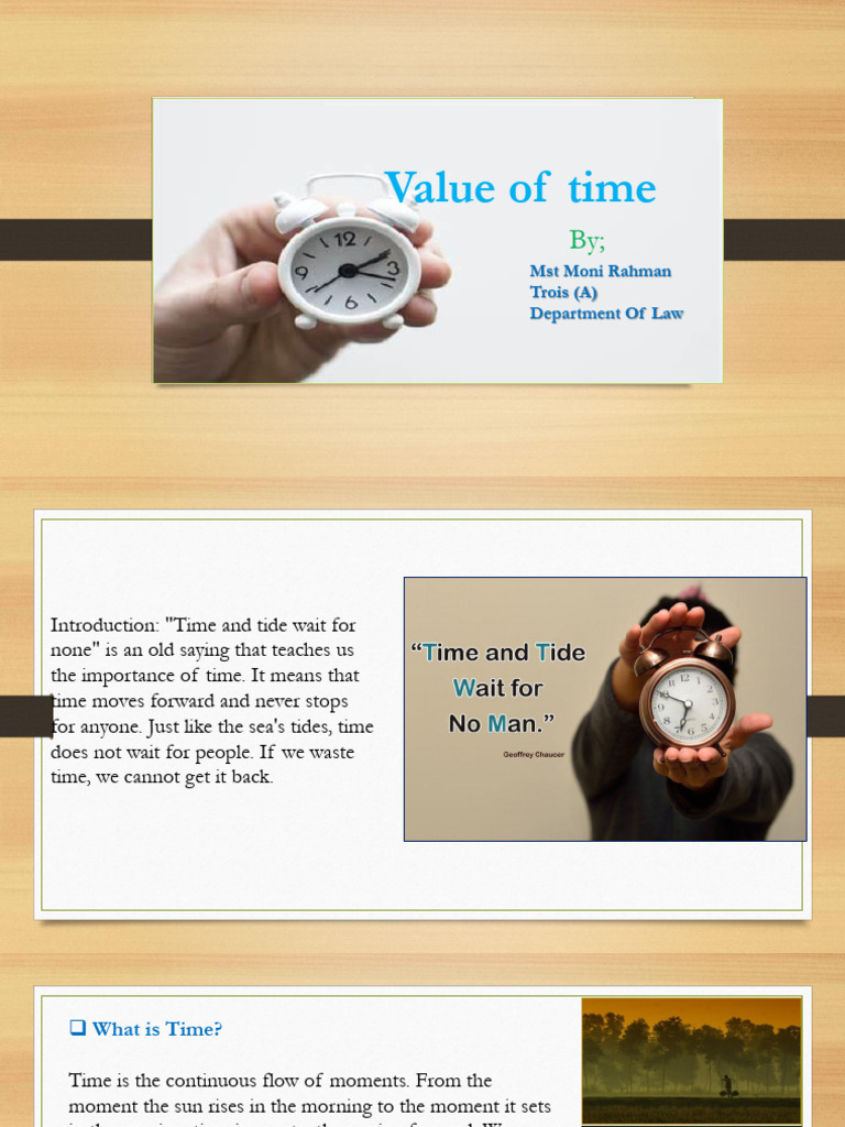 Presentation On Value of Time | PDF | Social Psychology | Psychology