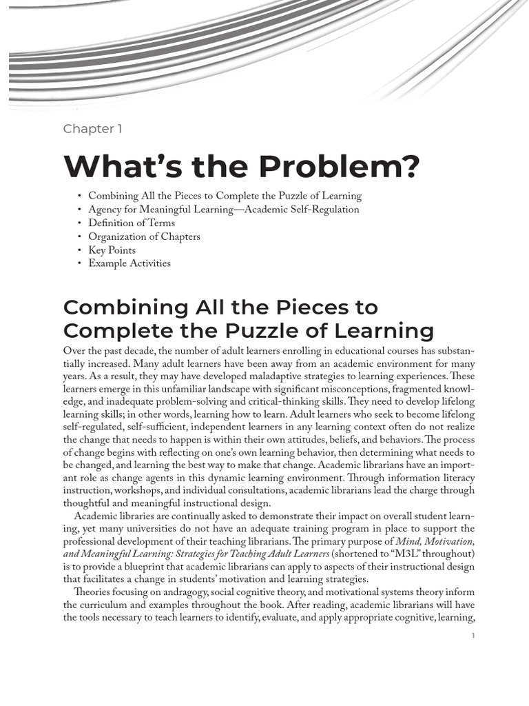 Miller Mind Motivation and Meaningful Learning Strategies... - (CH1. What's The Problem) | PDF ...