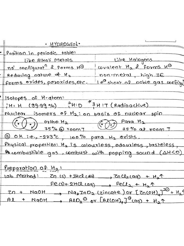 Hydrogen Notes | PDF