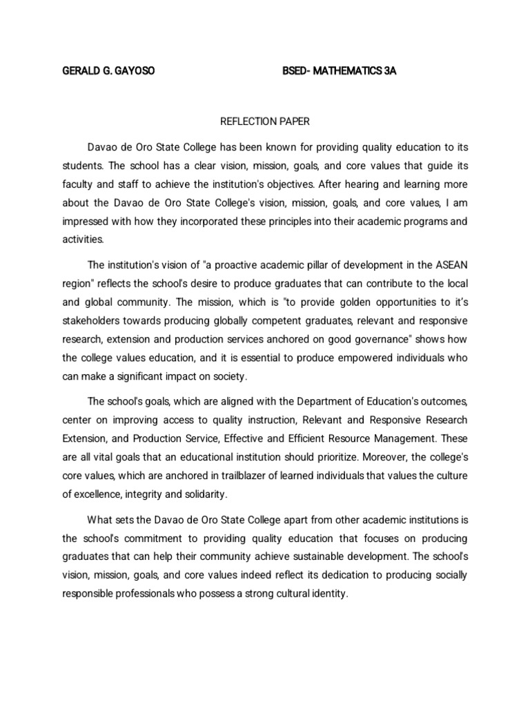 REFLECTION-PAPER-1 | PDF