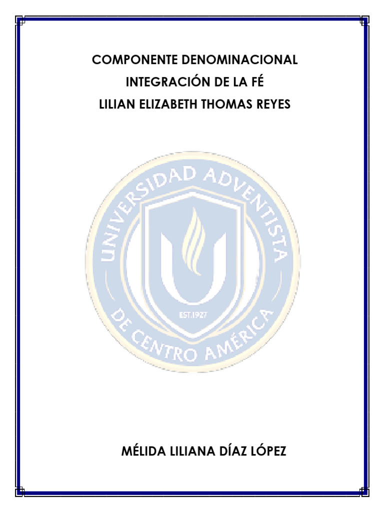 Mélida Díaz Comprobación de Lectura | PDF | Fe | Iglesia Adventista del Séptimo Día