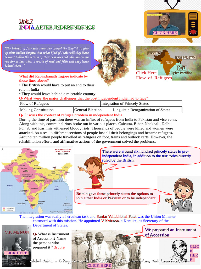 Challenges of Post-Independence India | PDF | Politics Of India ...