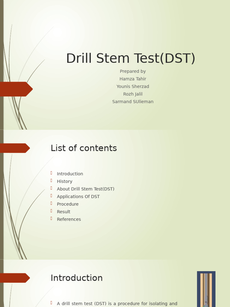 Drill Stem Test (DST) PPT (B2) Group PE3 | PDF | Gases