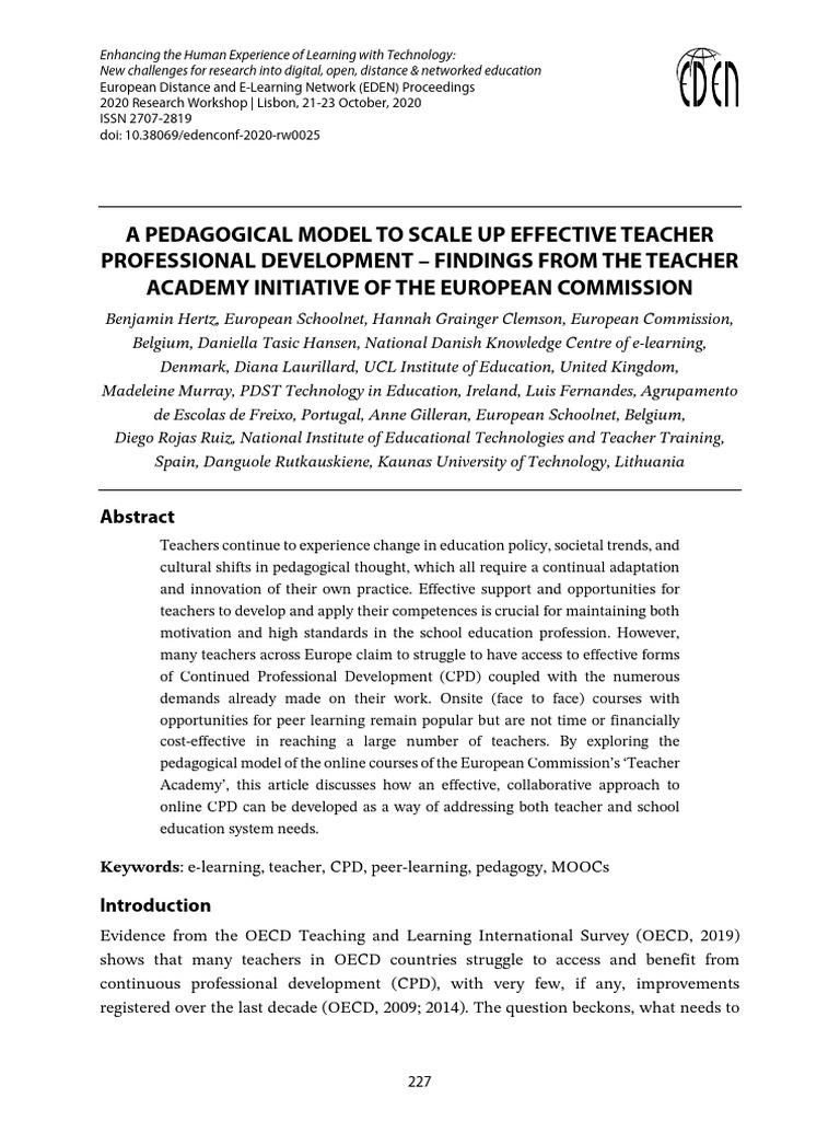 A Pedagogical Model To Scale Up Effective Teacher | PDF | Massive Open ...