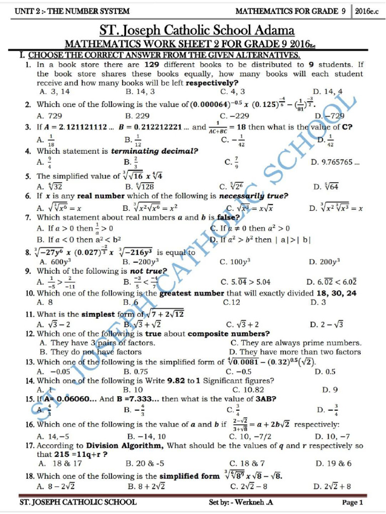 Maths G-9 U-2 | PDF