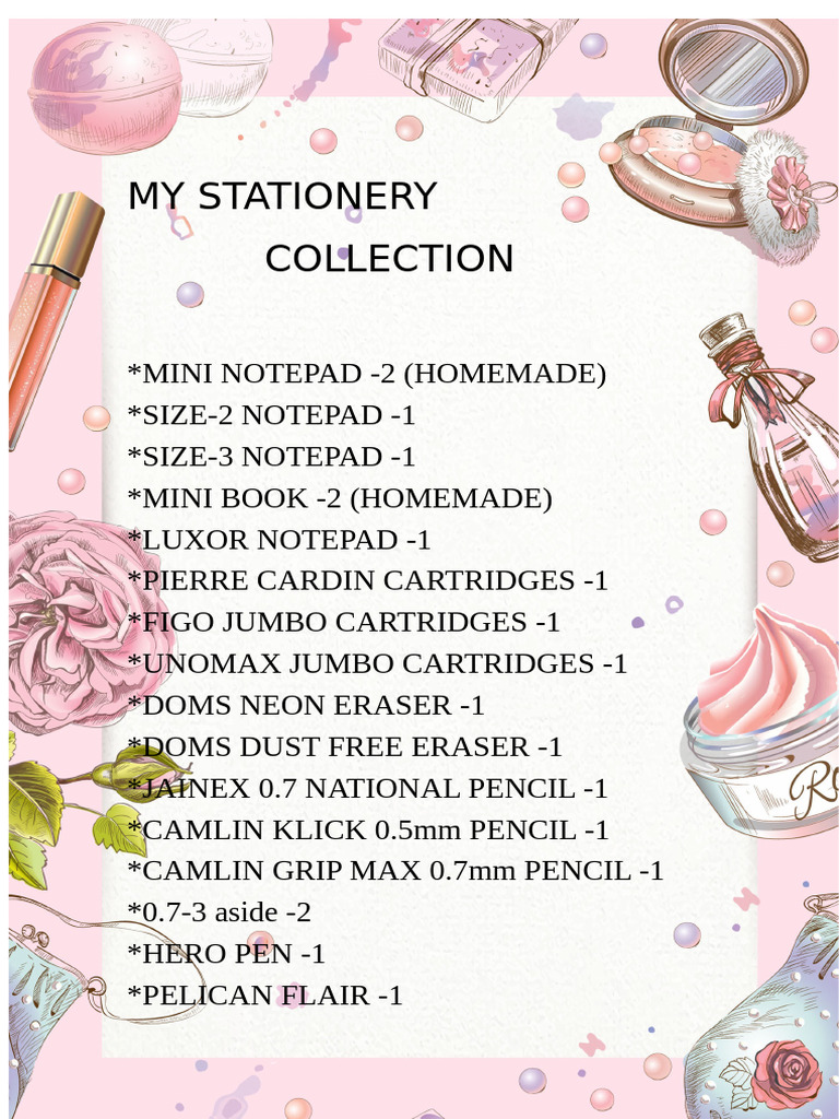 My Stationery Collection Template | PDF | Home & Garden