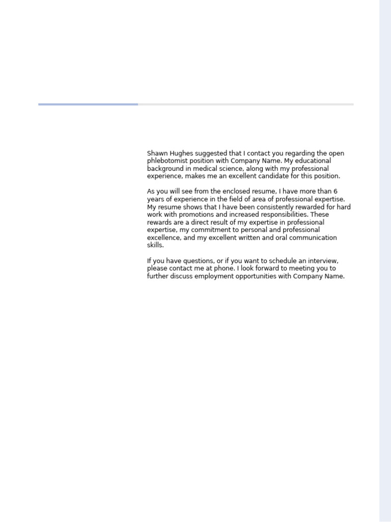 Resume Cover Letter When Referred | PDF