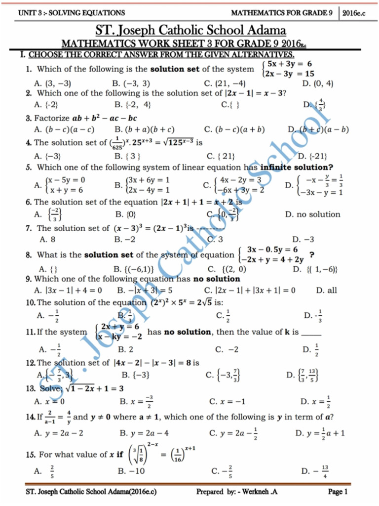 Maths G-9 U-3 | PDF