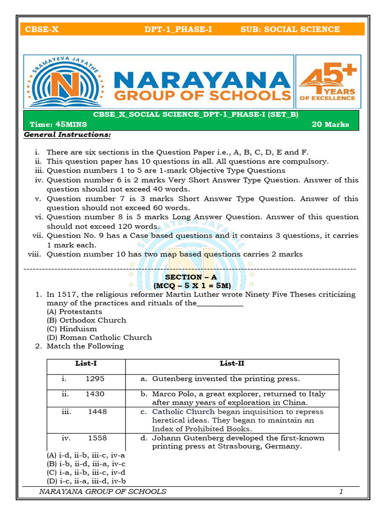 Dpt-1 Ftb & Toppers Set b Pan India Social Science | PDF | Age Of ... Dpt-1 Ftb & Toppers Set b Pan India Social Science | PDF | Age Of ...