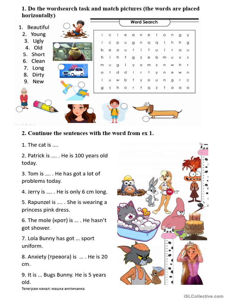 Adjectives For A1 (Wordsearch With Pictures) | PDF | Art