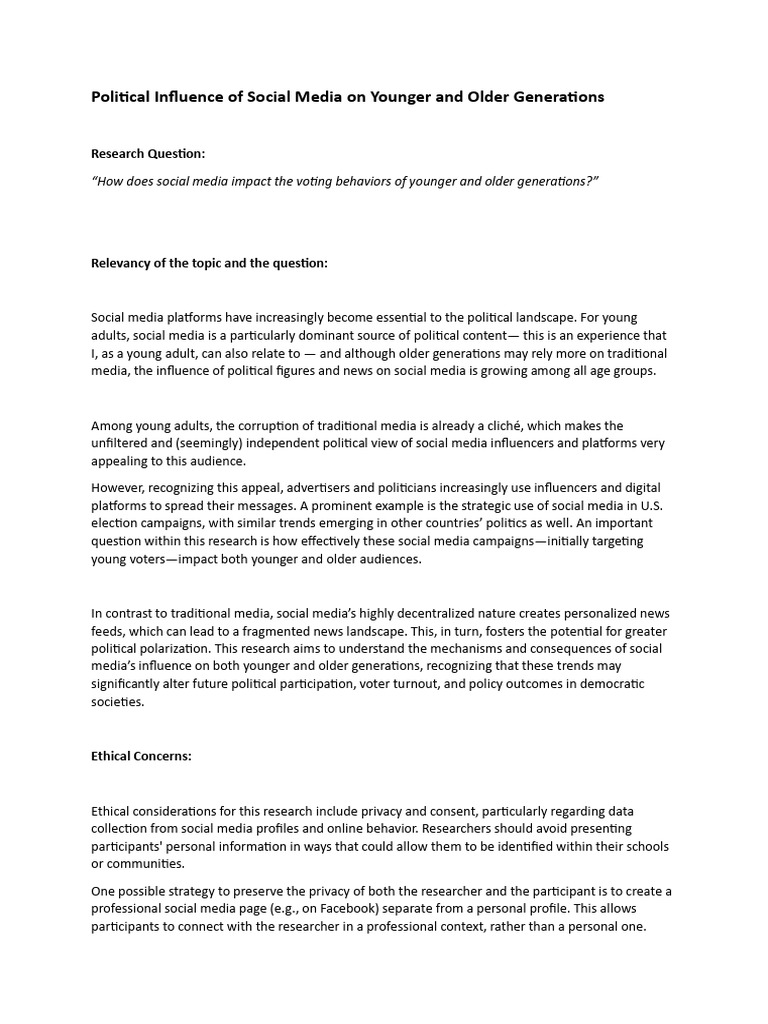 Political Influence of Social Media On Younger and Older Generations ...