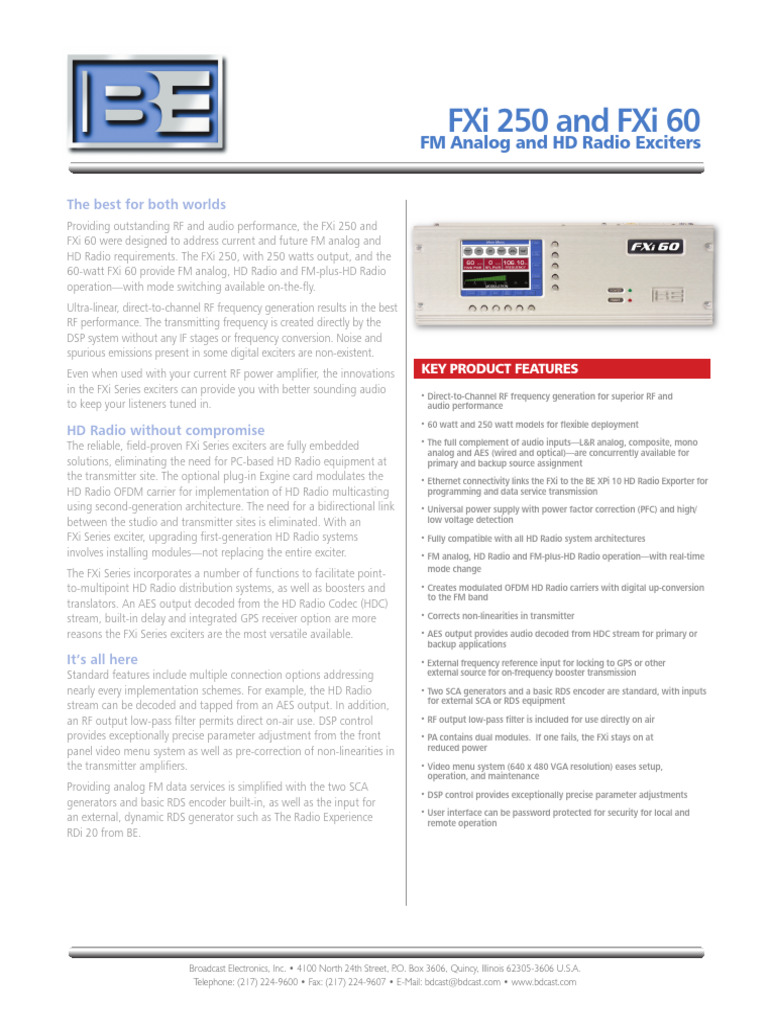 FXi 60 Brochure | PDF | Frequency Modulation | Radio