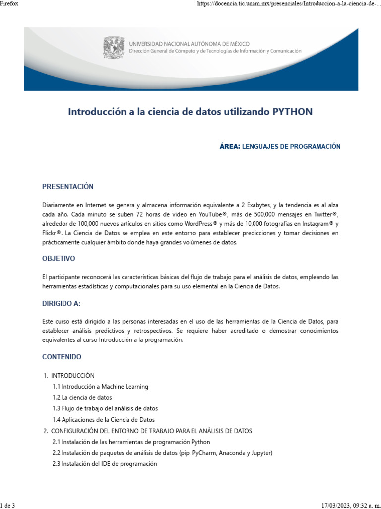Introduccion A La Ciencia de Datos Utilizando Python - HTML | PDF | Ciencia de datos | Python ...