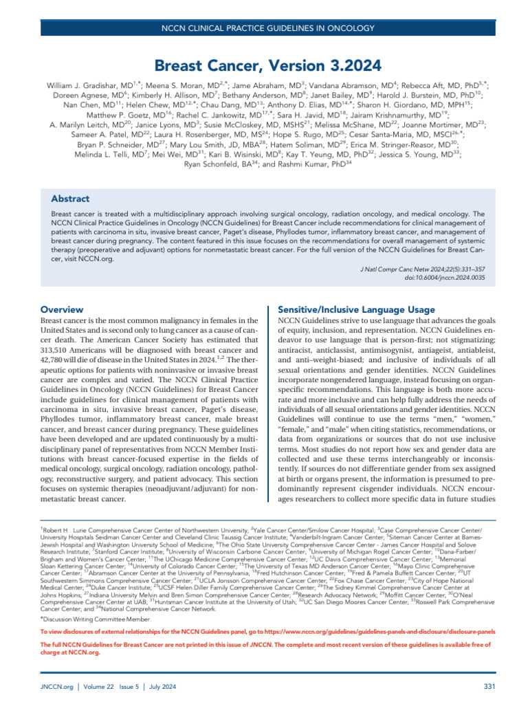 JNCCN Article p331 | PDF | Breast Cancer | Cancer