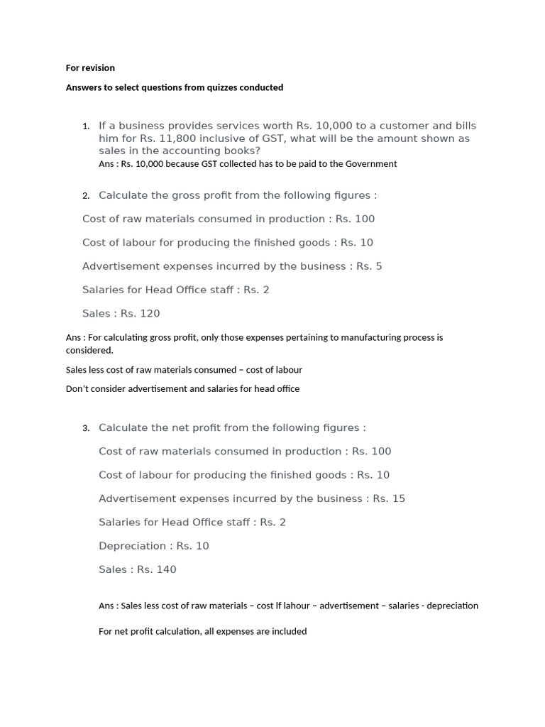 Select Questions With Answers | PDF | Expense | Debits And Credits