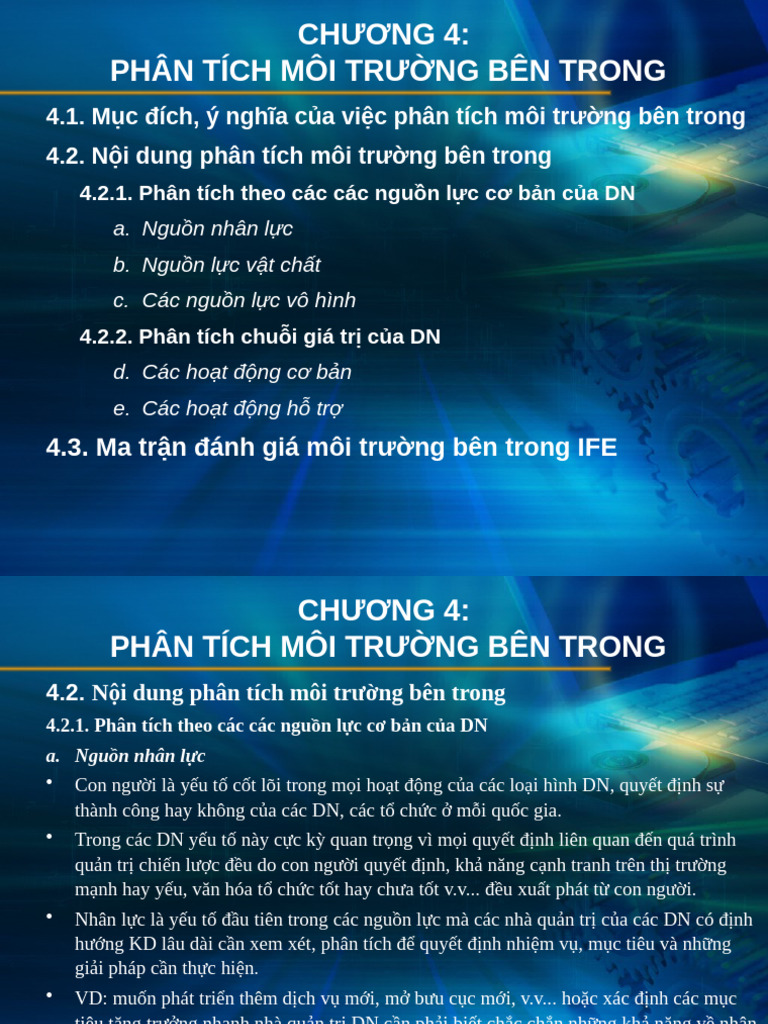 C4 - QT chiến lược - Phân tích môi trường bên trong | PDF