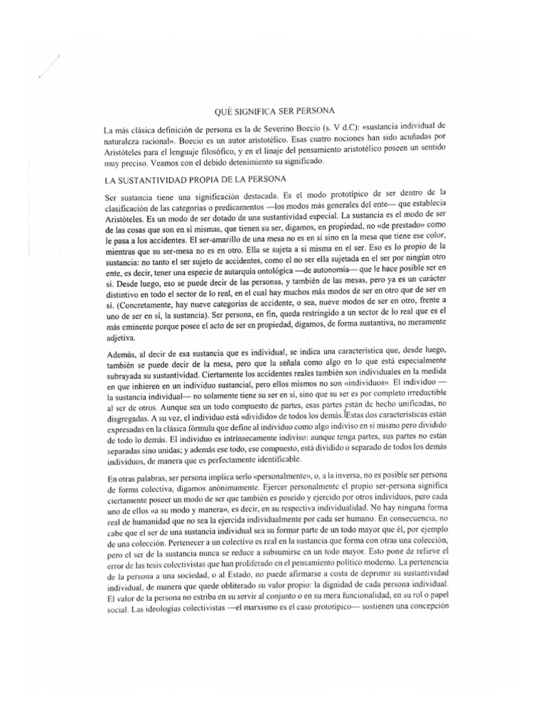 Qué Significa Ser Persona | PDF