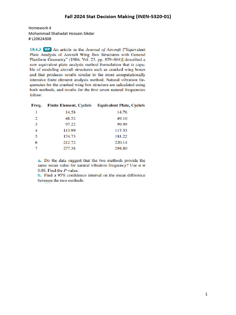 Fall 2024 Stat Decision Making Homework | PDF