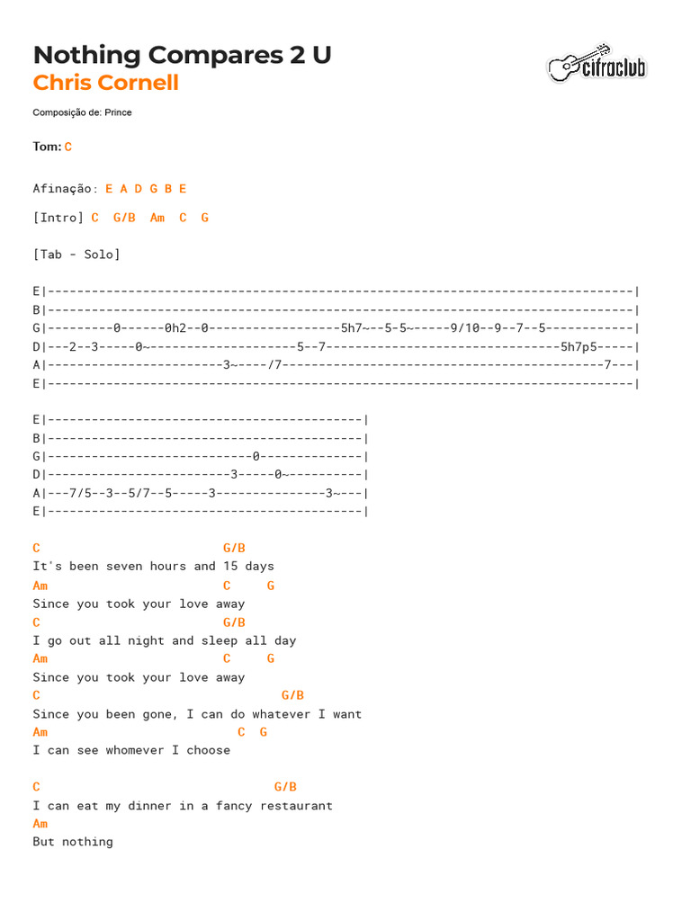 Chris Cornell - Nothing Compares 2 U | PDF